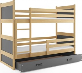 Falco Patrová postel Riky s úložným prostorem, borovice/bílá