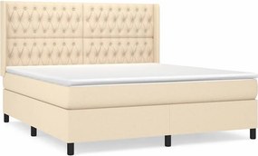 Box spring postel s matrací krémová 180x200 cm textil 3131694