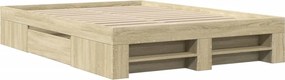 Rám postele bez matrace dub sonoma 140x190 cm kompozitní dřevo 3295501