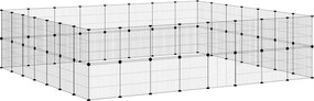60panelová ohrádka pro zvířata s dvířky černá 280 x 245 x 70 cm ocel 3114048