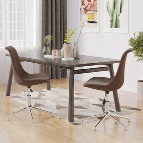 vidaXL Otočné jídelní židle 2 ks textil [338365] Barva: Hnědá