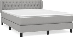 Box spring postel s matrací světle šedá 140 x 190 cm textil 3126477