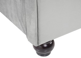 Světle šedá čalouněná manželská postel Chesterfield 180x200 cm AVALLON Beliani