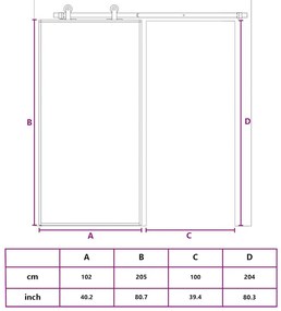 vidaXL Marketos Posuvné dveře ESG sklo a hliník 102 x 205 cm černé