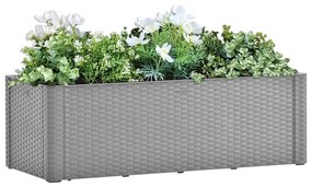 vidaXL Zahradní vyvýšený záhon se samozavlažováním šedý 100x43x33 cm