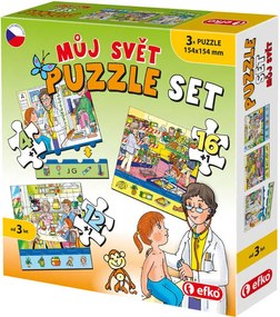 EFKO Puzzle vzdělávací Můj svět 3v1 32 dílků skládačka v krabici ef54687