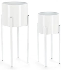 BIZZOTTO set 2 kovových květináčů ESTER bílý 0741482