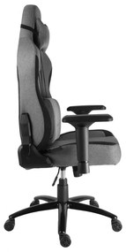 Herní židle IRON XL — látka, černá / šedá, nosnost 130 kg