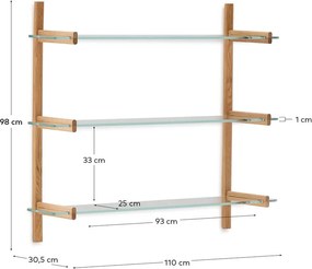 Skleněný modulární policový systém v přírodní barvě 110x98x30,5 cm Sitra – Kave Home