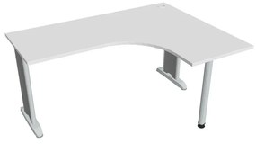 Stůl ergo oblouk levý 160×120 cm - Hobis Flex FE 60 L Dekor stolové desky: bílá, Barva nohou: Stříbrná
