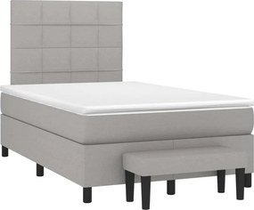 Box spring postel s matrací světle šedá 120 x 200 cm textil 3136581