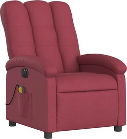 Elektrické masážní polohovací křeslo vínové textil 3204083