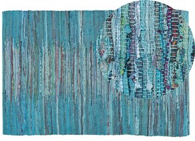 Modrý tkaný bavlněný koberec 140x200 cm - MERSIN
