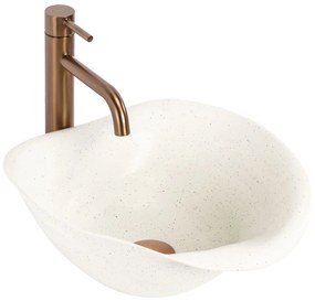Keramické umyvadlo na desku REA HM-34B Handmade ART, béžová mat