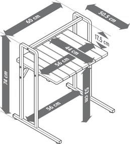 Tchibo - Stolek ve tvaru C s velkou deskou - barva: černá