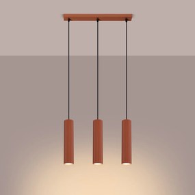 Sollux Lighting Závěsné svítidlo KARBON 3L červený okr