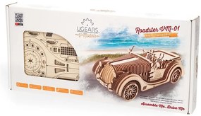 Ugears 3D dřevěné mechanické puzzle – Roadster VM-01 Auto (437 dílků)