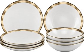 Keramická sada talířů Lissa White Gold 8ks