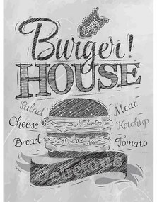 Cedule Burger House 40 x 30cm