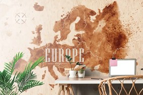 Tapeta retro mapa Evropy - 450x300 cm