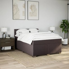 Box spring postel s matrací tmavě hnědá 140x200 cm textil 3285928