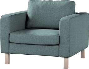 Potah na křeslo IKEA Karlstad, krátký barva modrá látka pletený vzor