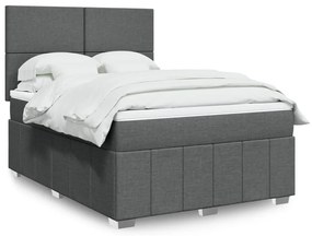Box spring postel s matrací tmavě šedá 160x200 cm textil 3294013