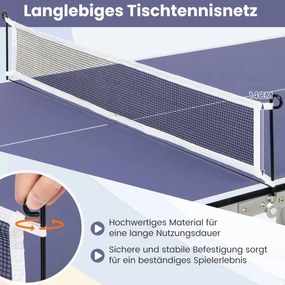 Costway Přenosný stolní tenis set se sítí, 2 raketami a 3 míčky Mini stůl
