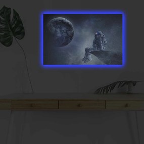 Obraz s LED osvětlením ASTRONAUT VE VESMÍRU II 45 x 70 cm