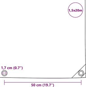 Plachta 650 g/m² 1,5 x 20 m šedá 144889