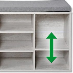 Botník s lavicí, šedý, KESPER