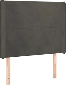 Box spring postel s matrací a LED tmavě šedá 100x200 cm samet 3139428