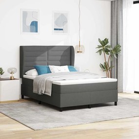 Postel s boxspringem s matrací Tmavě šedá 140 x 200 cm textil 3340502