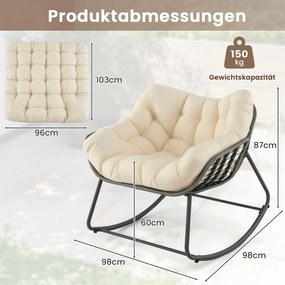 Costway Venkovní houpací křeslo Oversized Patio PE proutěné křeslo s vejci