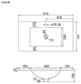 Mereo Mailo koupelnová skříňka s keramickým umyvadlem 81 cm dub CN526