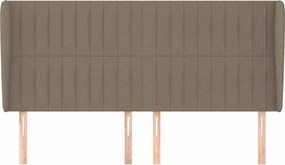 Čelo postele typu ušák taupe 203x23x118/128 cm textil 3118220
