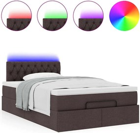 Osmanský rám postele s matrací tmavě hnědá 120x190cm textil 3312377