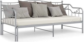 Rám vysouvací postele/pohovky šedý kovový 90 x 200 cm 324766