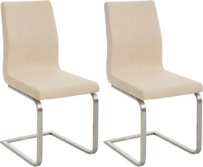 Sada 2 jídelních židlí Belfort látka – krémová