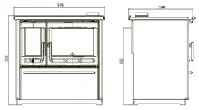 Sporák na tuhá paliva PLAMEN 850 GLAS - P červený