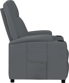 Polohovací křeslo šedé umělá kůže 340962