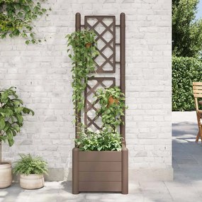 Zahradní truhlík s treláží 43 x 43 x 142 cm PP moka 313980