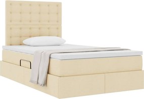 Postel s úložným prostorem a matrací Krémová 120 x 200 cm 3371902