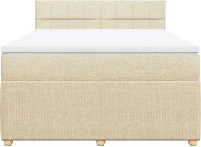 Box spring postel s matrací krémová 140x190 cm textil 3287456