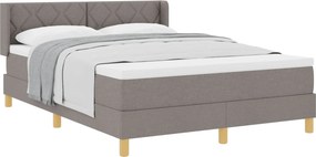 Postel s boxspringem s čelo Taupe 190 x 140 cm textil 3341353
