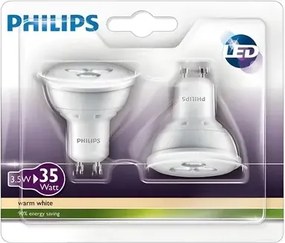 Philips LED žárovka GU10 3.5W teplá bílá / Bodová žárovka / 36° / 2700