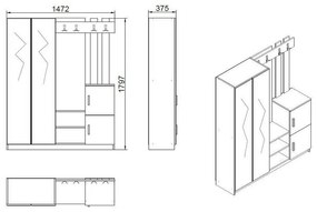 Předsíňová sestava Dany White and Atlanitc Pine