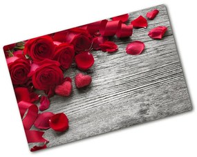 Wallmuralia Deska na krájení tvrzená Červené růže 80x52 cm