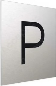 ACCEPT Označení podlaží - písmeno "P" - stříbrná tabulka - černý popis