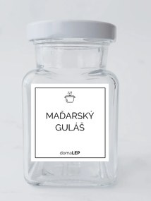 Samolepka na kořenky MAĎARSKÝ GULÁŠ bílá 5 × 5 cm základní písmo